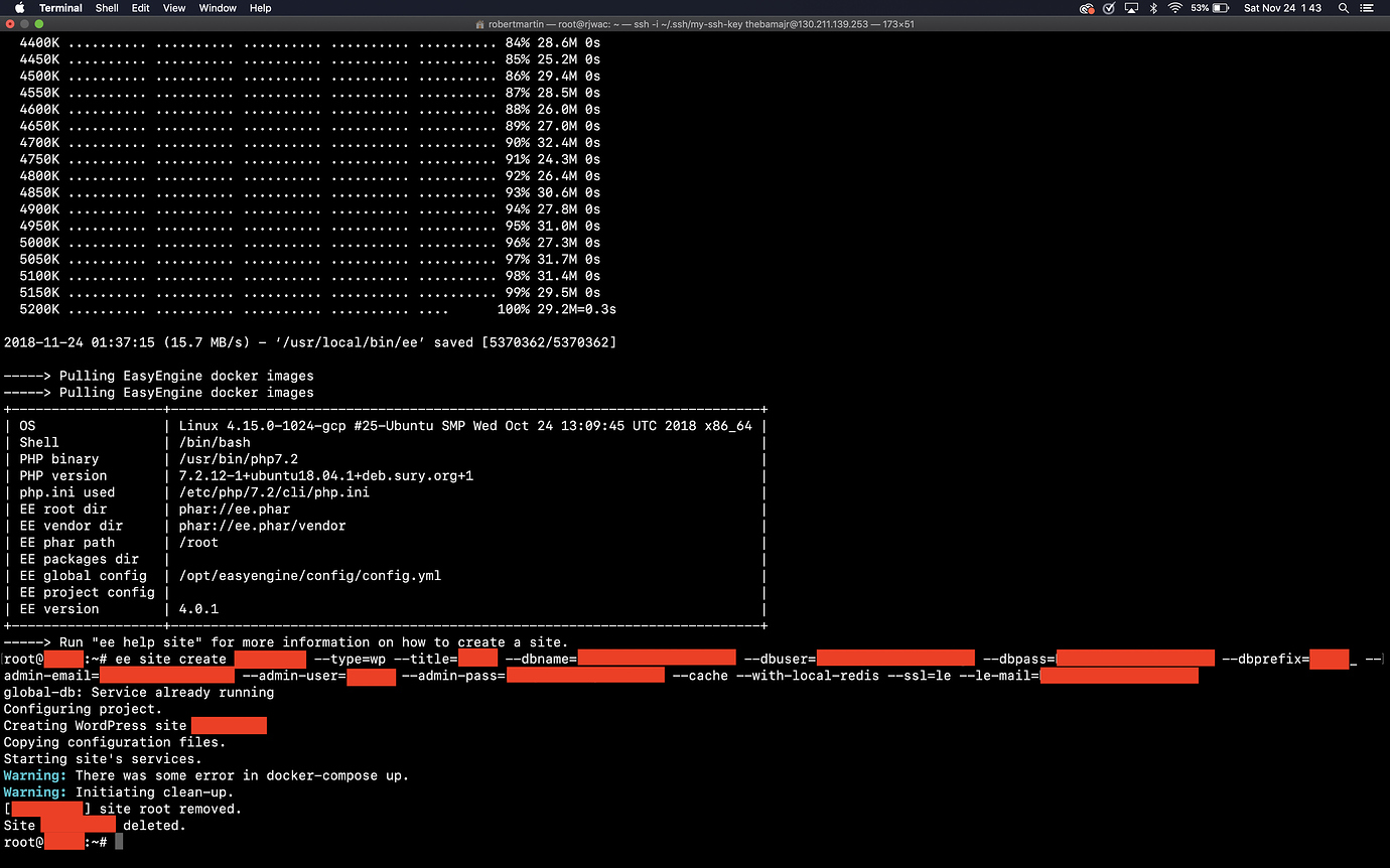 Warning There Was Some Error In Docker Compose Up V4 Easyengine