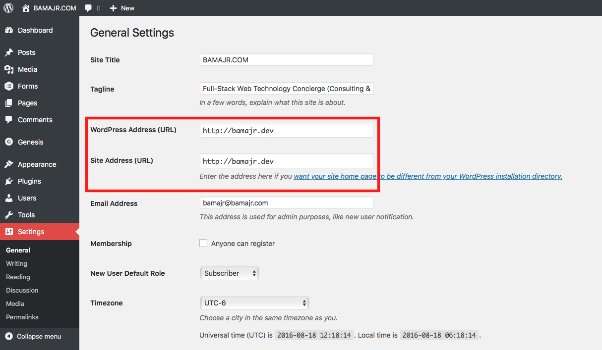  WordPress Address URL Site Address URL In WP Multi site V3 